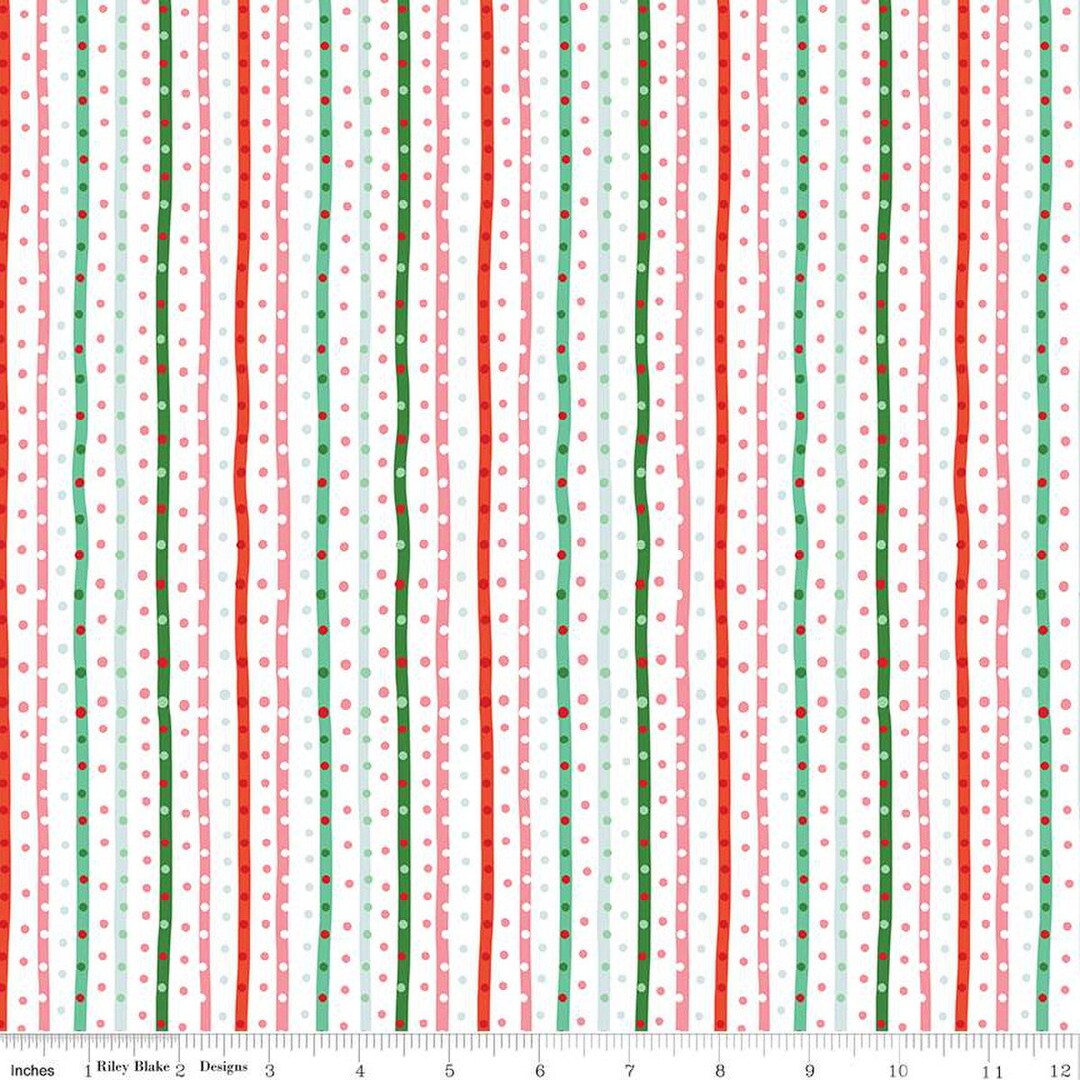 Twas Sugarplum Stripe C13465 Multi Riley Blake Designs Christmas ...