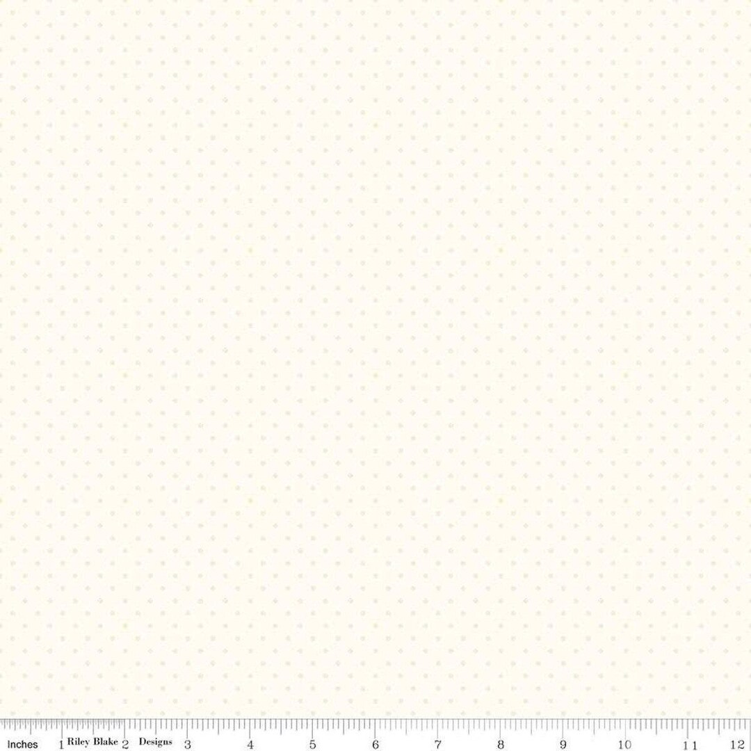 Cream Flat Swiss Dots on Cream Le Creme - Riley Blake Designs - Tone on ...