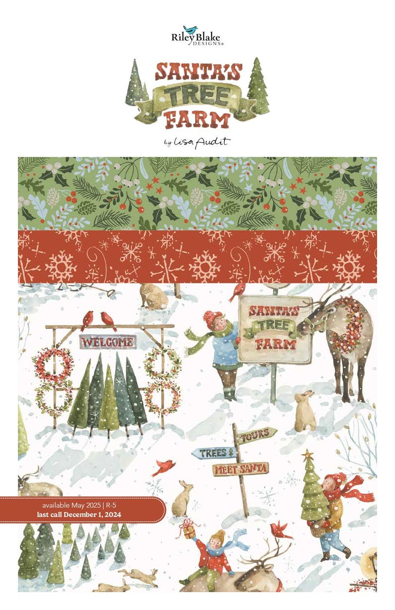 Santa's Tree Farm Fat Quarter Bundle 15-piece - Riley Blake Designs ...