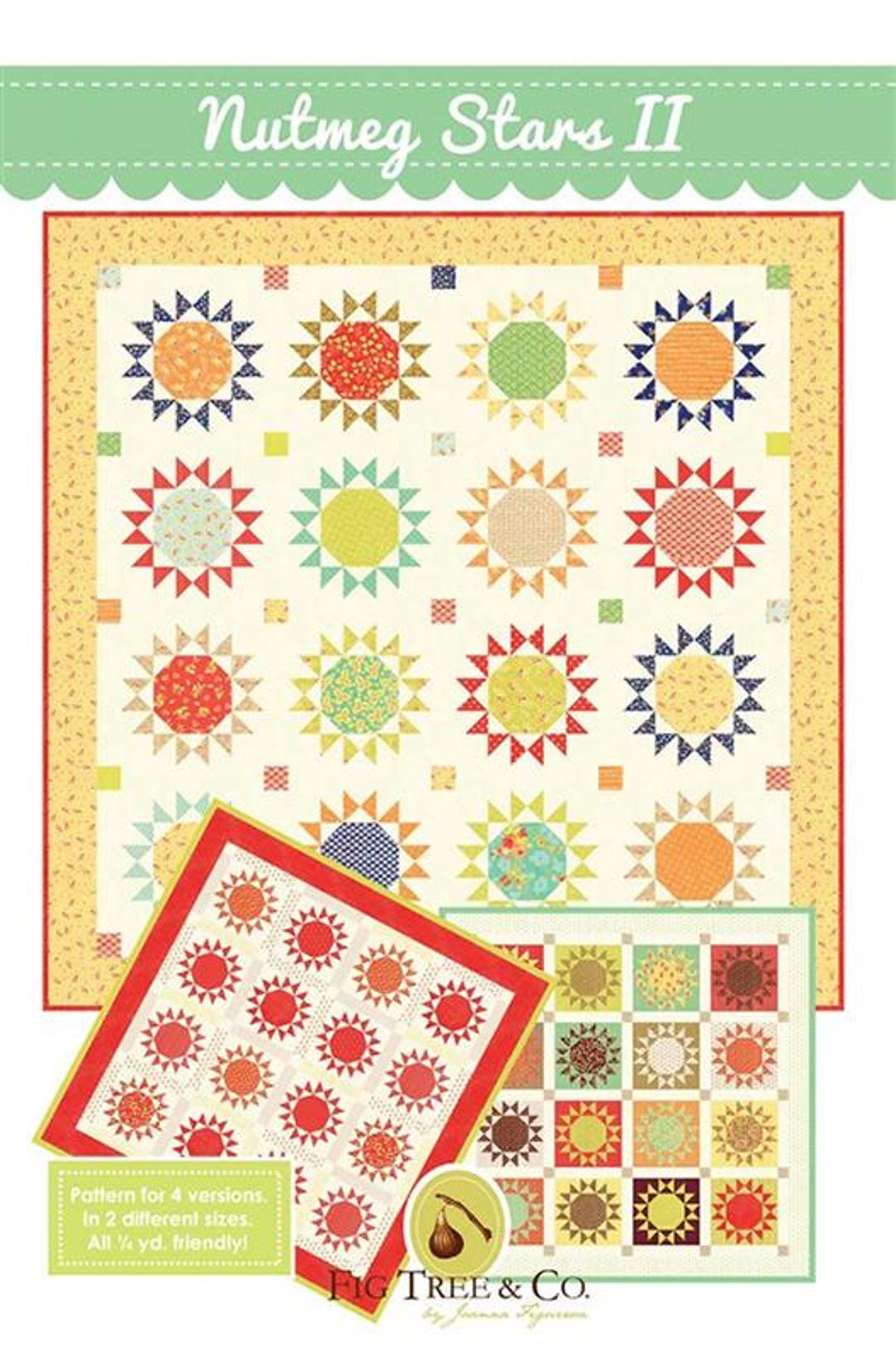 SALE Nutmeg Stars II Quilt Pattern FT-1203 by Fig Tree Co - Moda ...