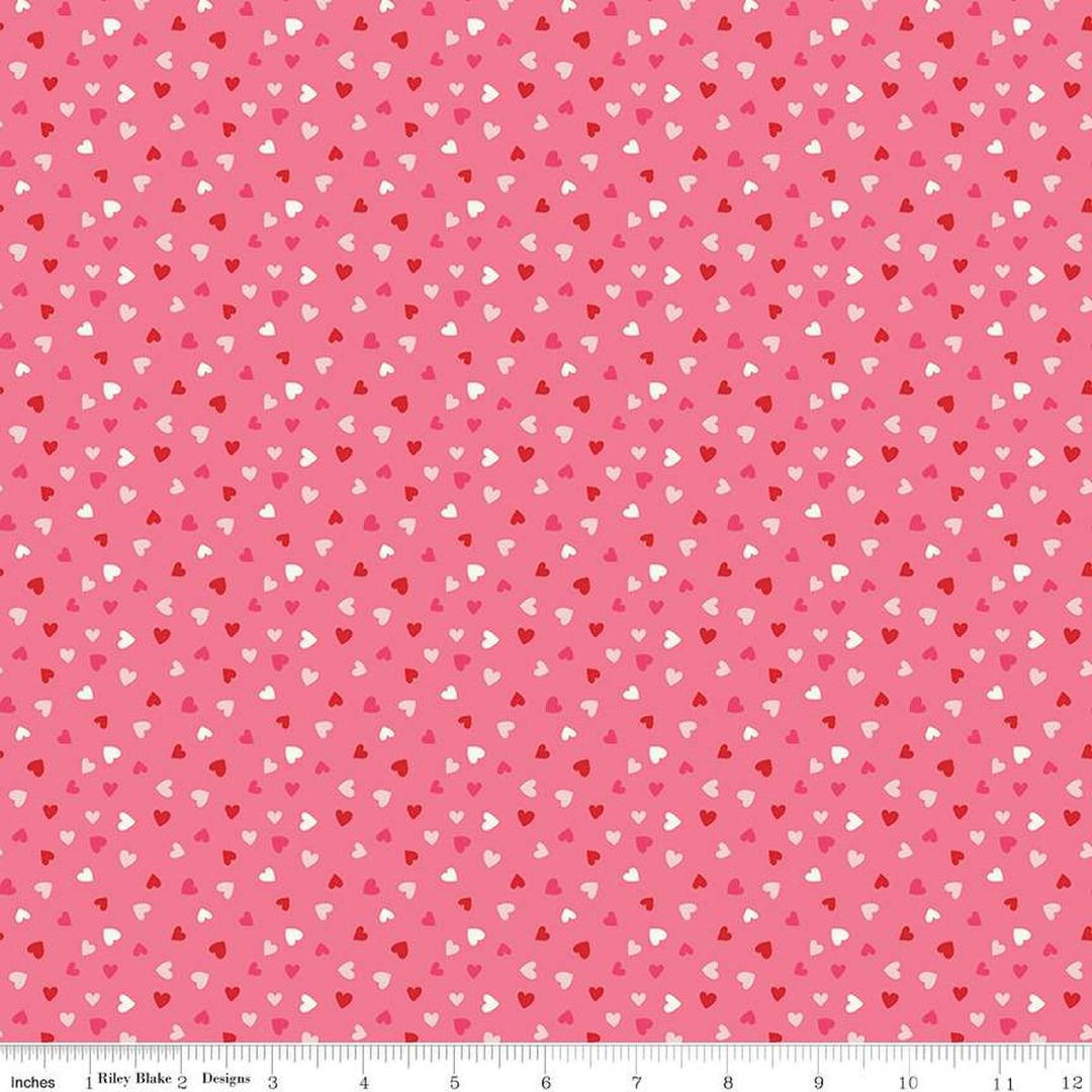Sweetheart Heart Toss C15505 Hot Pink by Riley Blake Designs ...
