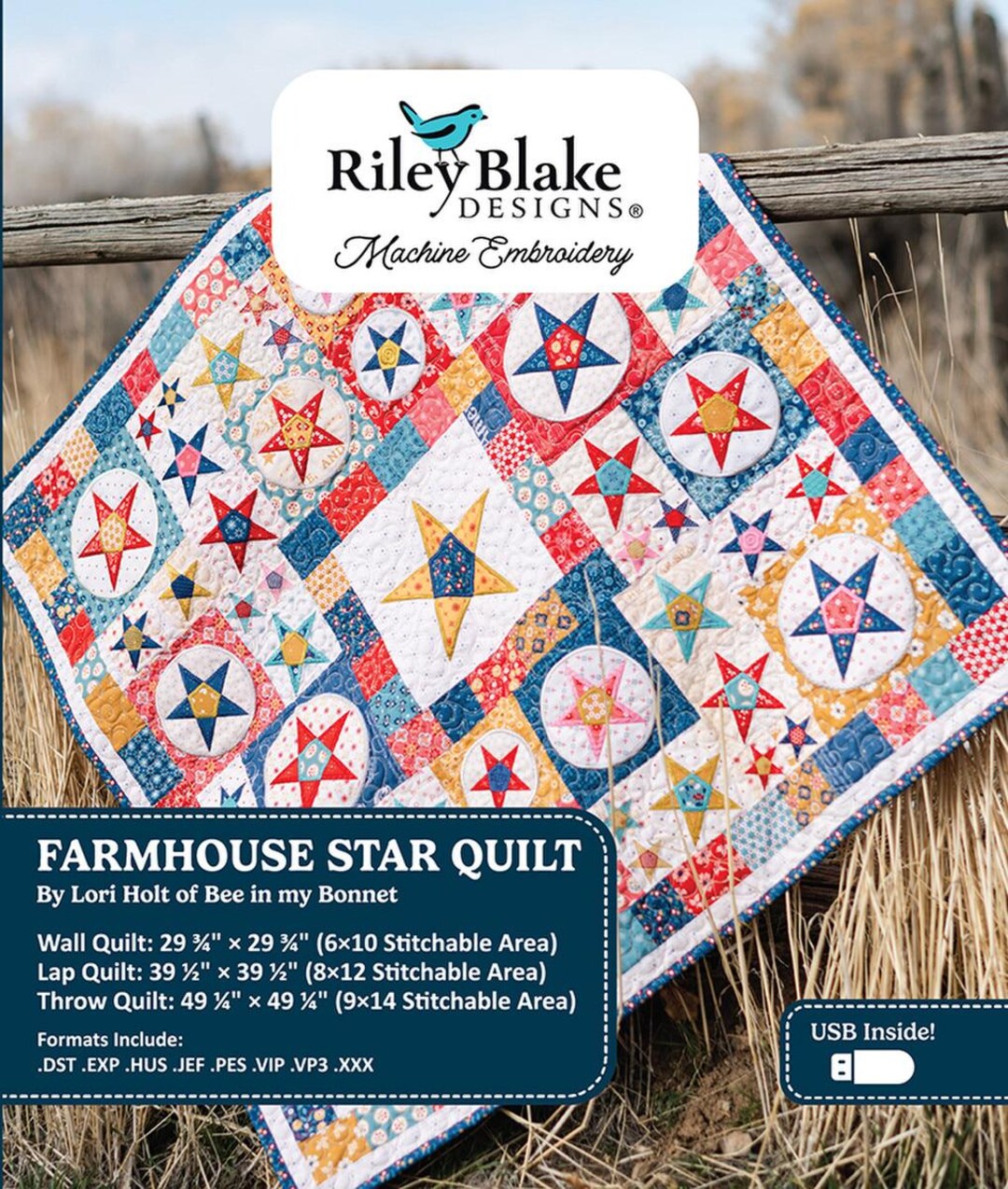 DEAL Machine Embroidery Americana Farmhouse Star Quilt Projects ...