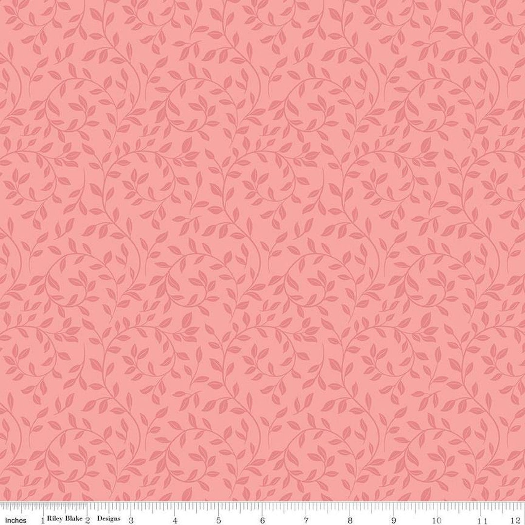 At First Sight Vines C12683 Coral - Riley Blake Designs - Leaves Tone ...