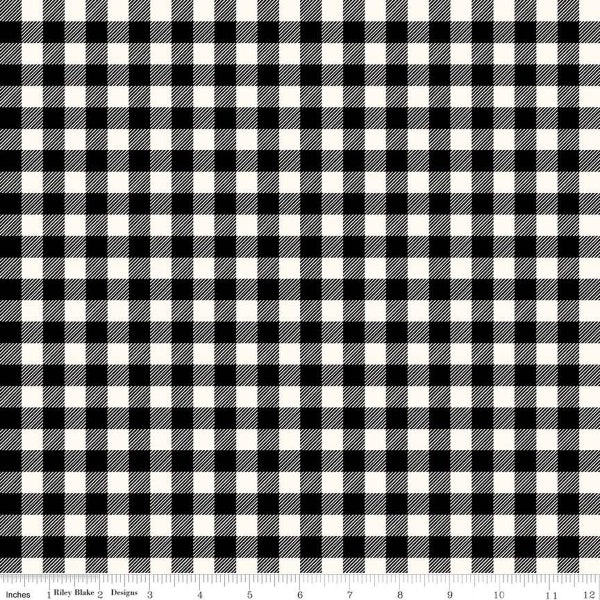 Black and White Check Fabric - Etsy