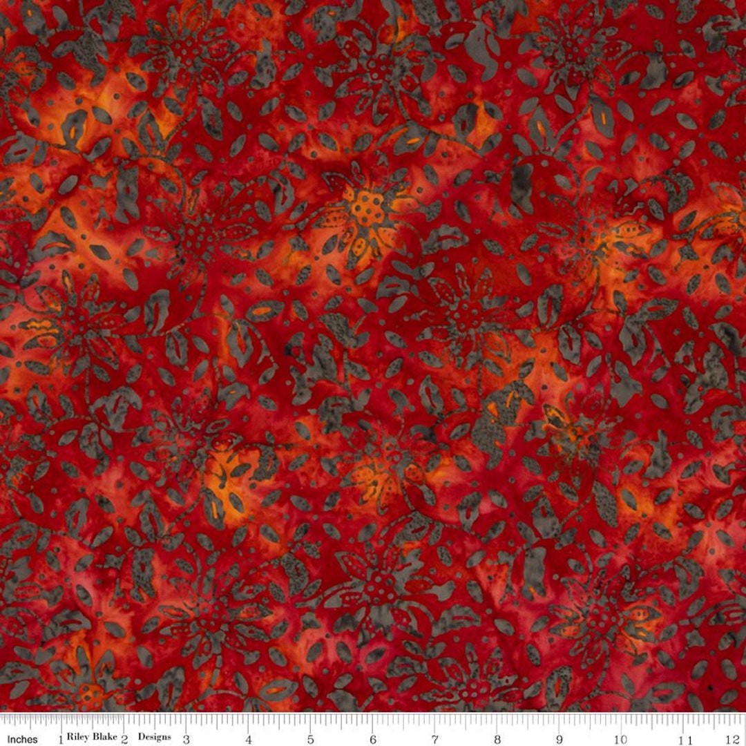 Batiks Expressions BTCB1027 Red Orange Multi Riley Blake Designs Hand ...