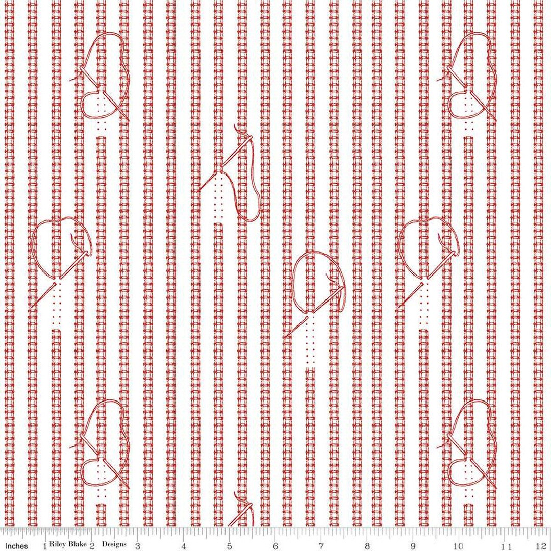 CLEARANCE Sew Journal Stitches C13885 Red - Riley Blake Designs ...