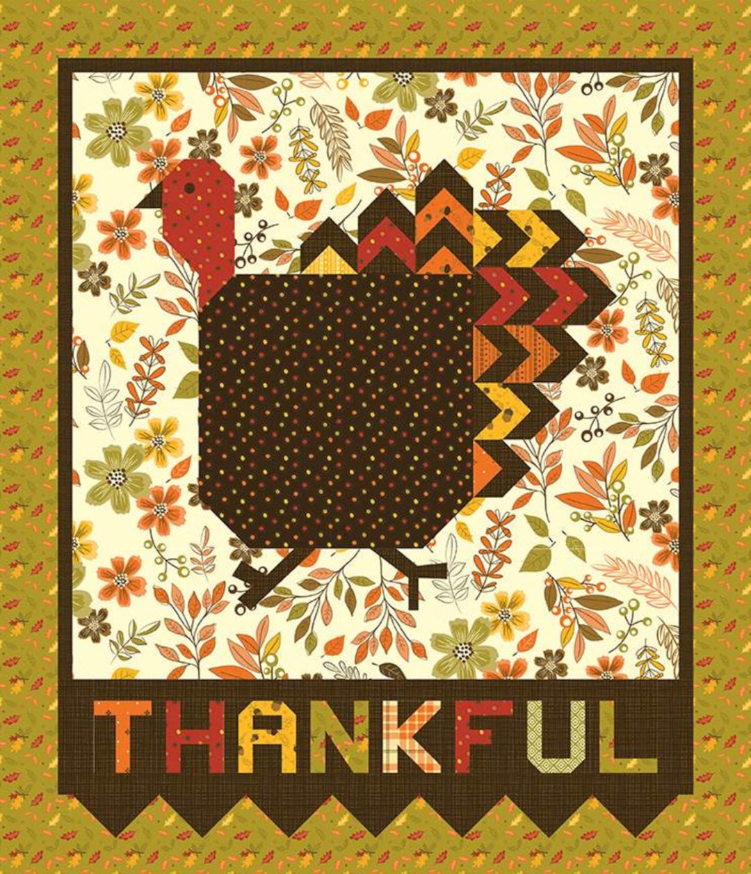 SALE Sandy Gervais Gobble It up Quilt PATTERN P157 Riley Blake Designs ...
