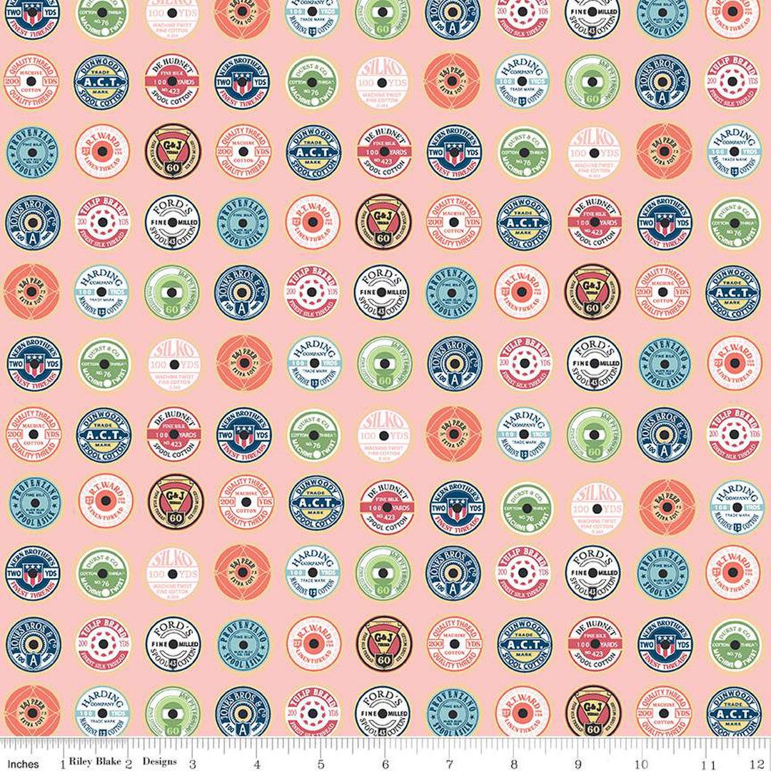 SALE Sew Much Fun Spool Toppers C12454 Pink - Riley Blake Designs ...