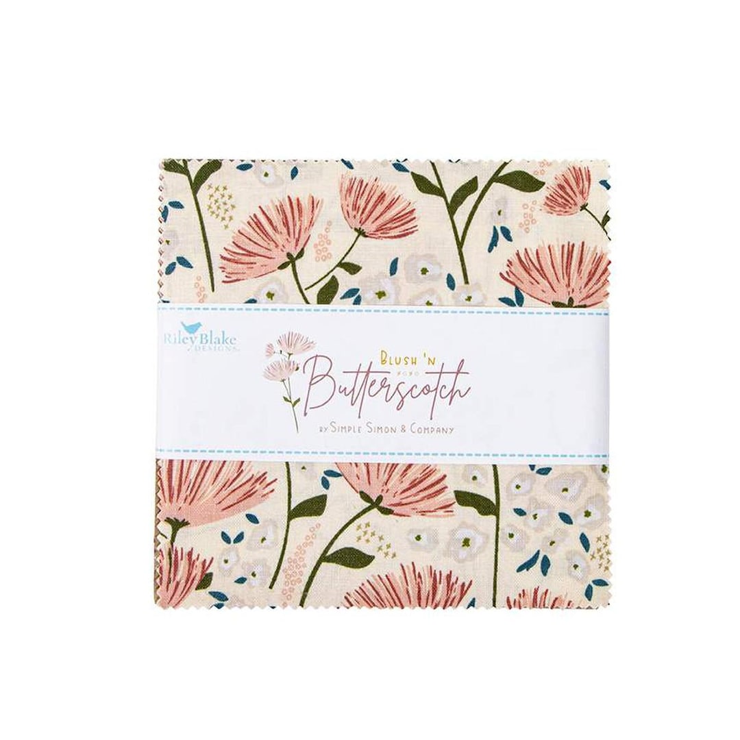 Blush 'n Butterscotch Charm Pack 5" Stacker Bundle - Riley Blake Designs - 42 Piece Precut Pre ...