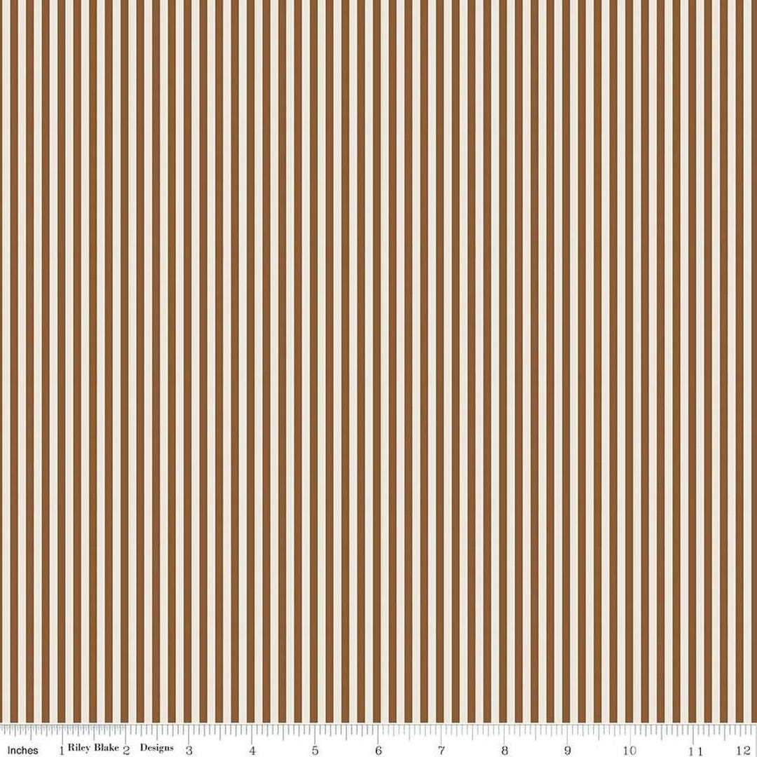 SALE 1/8 Eighth Inch Stripe on Ivory C505 Teddy Bear - Riley Blake Designs - Small Striped ...