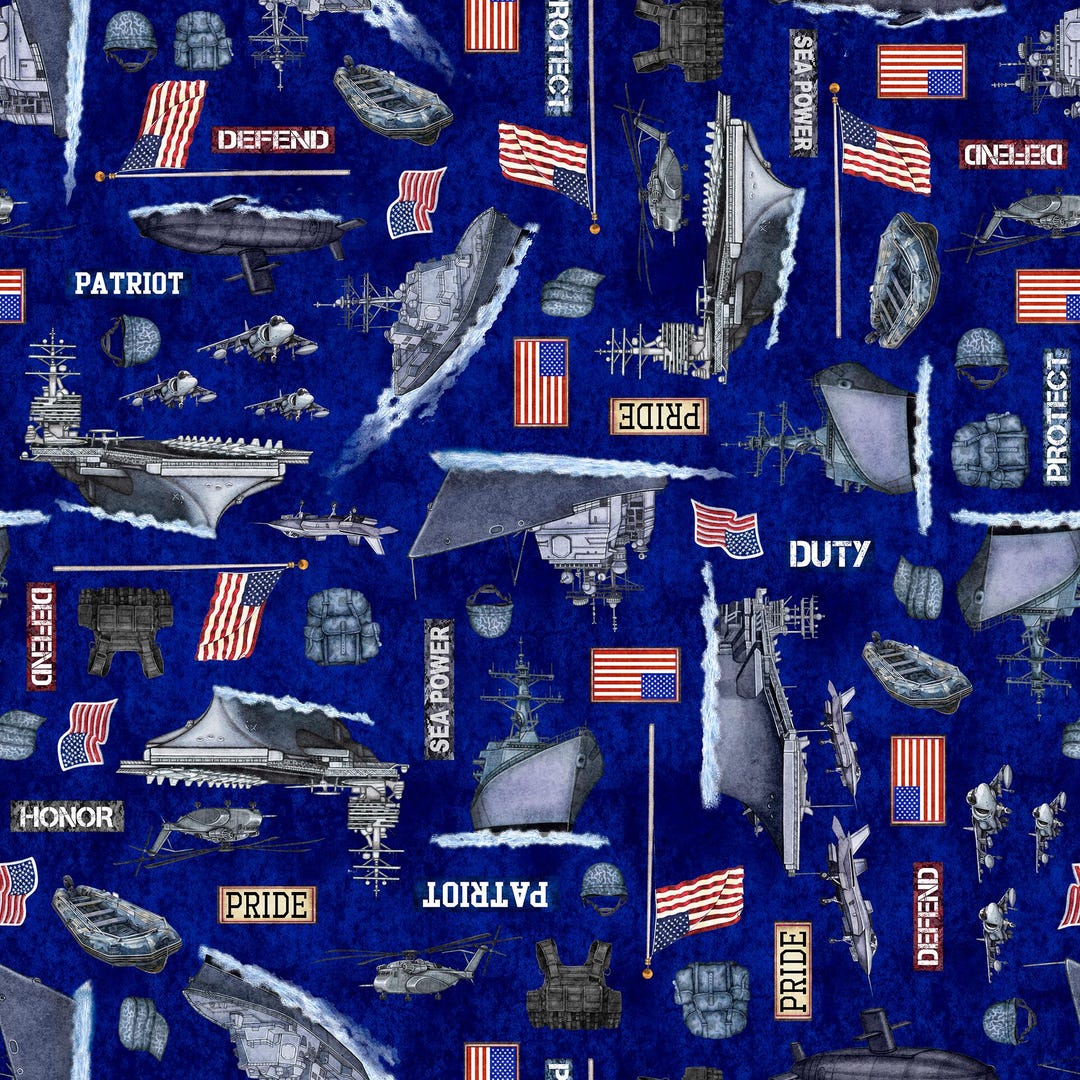 SALE Patriot Navy Allover 30936 Lt Navy N - QT Fabrics - America United ...