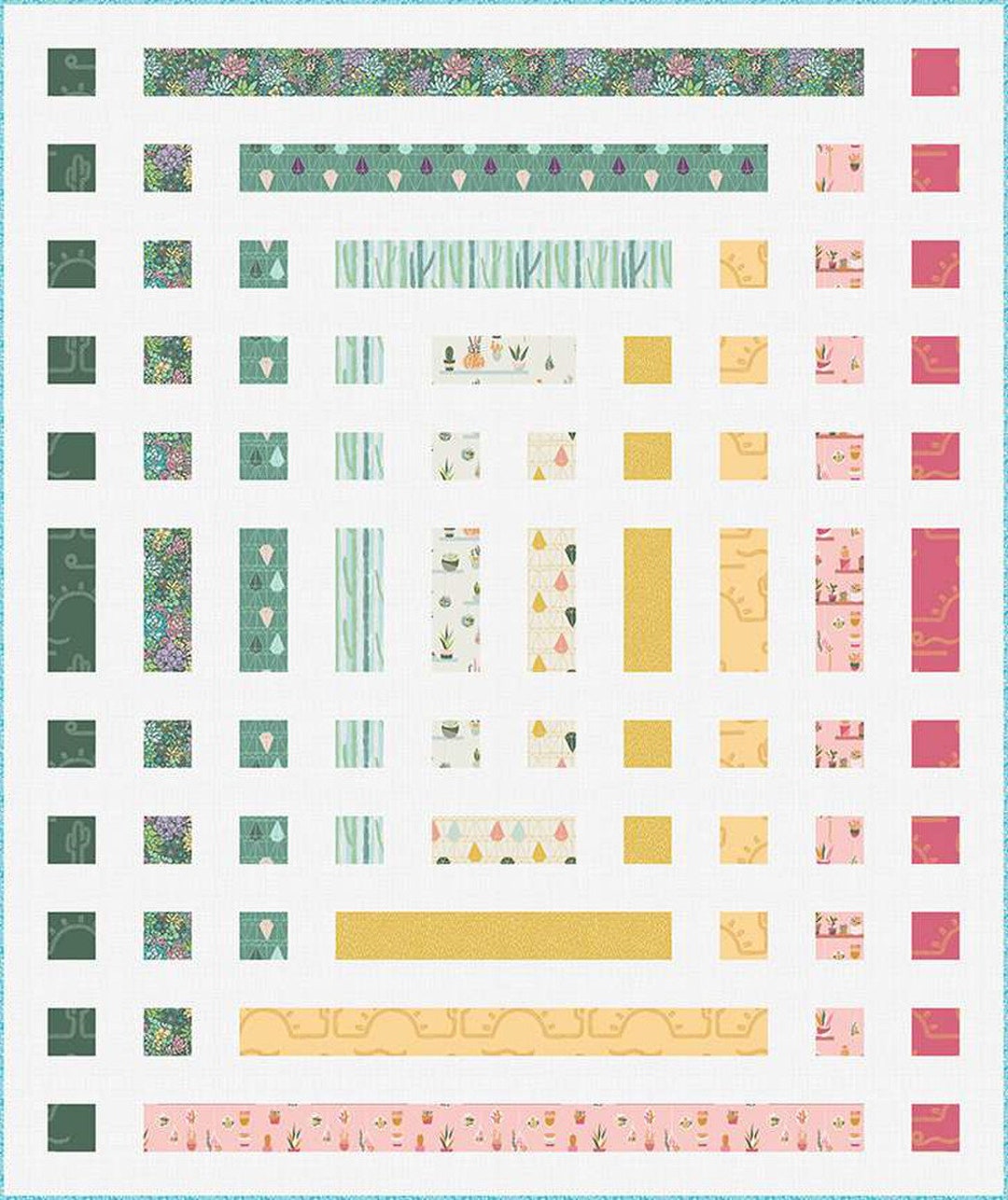 Mackintosh Quilt PATTERN P163 by Taren Studios Riley Blake INSTRUCTIONS Only Pieced Log Cabin ...