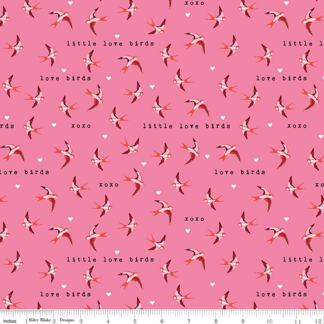 CLEARANCE Sending Love Birds C10083 Pink - Riley Blake Designs ...