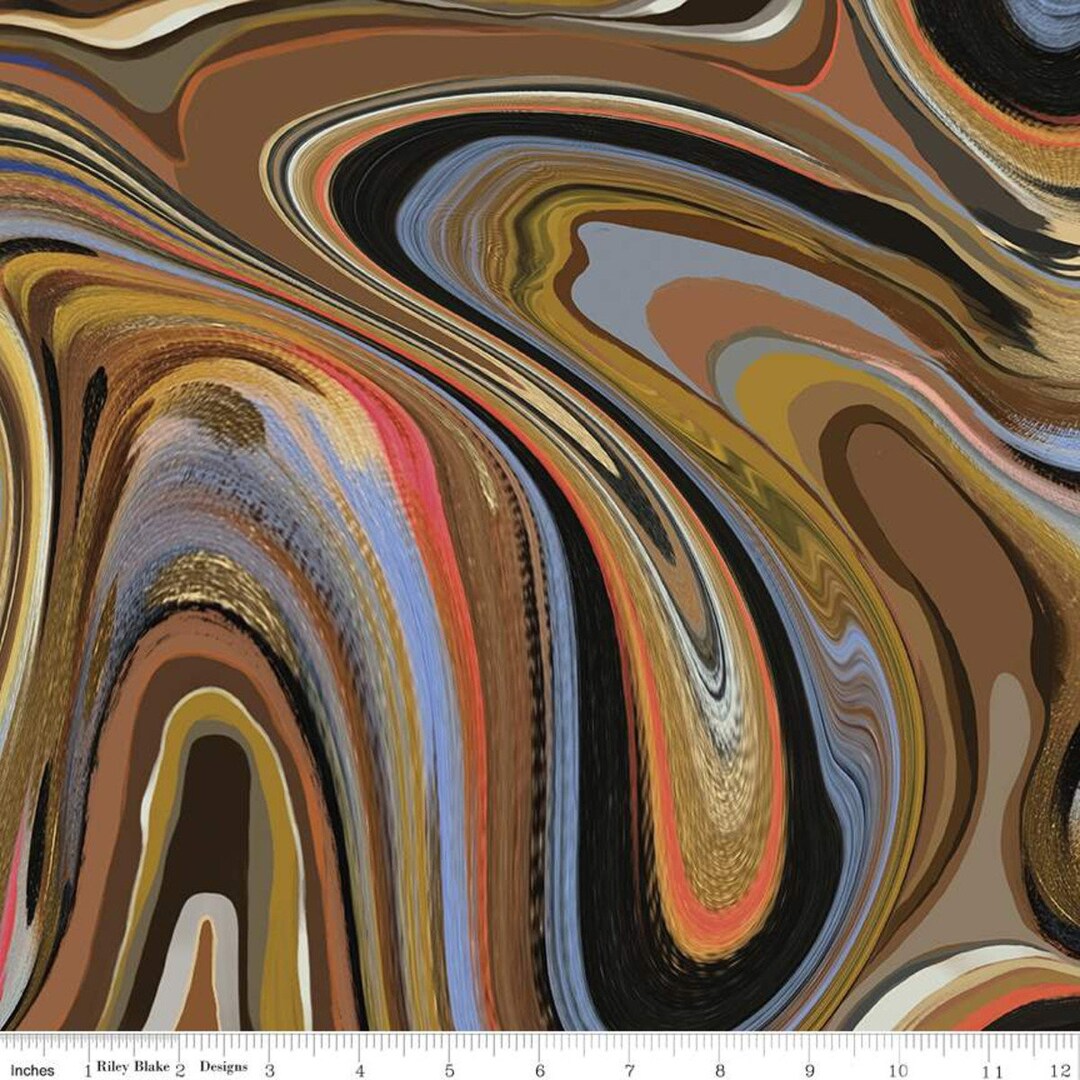 14" End of Bolt Piece - SALE KNIT Marble KD11240 Brown - Riley Blake ...