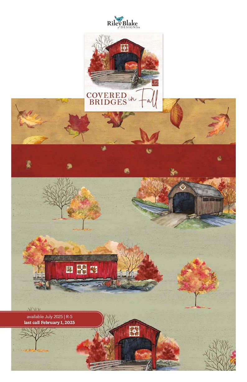 SALE Covered Bridges in Fall Quilts Fat Quarter Bundle 16 Pieces ...