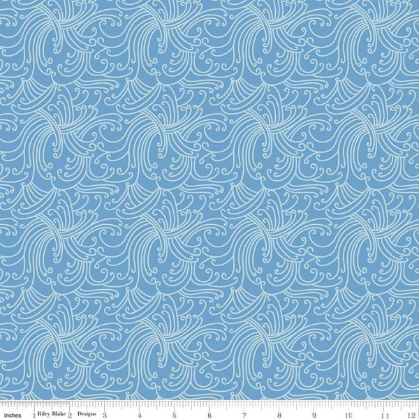 Blue Swirl Fabric - Etsy