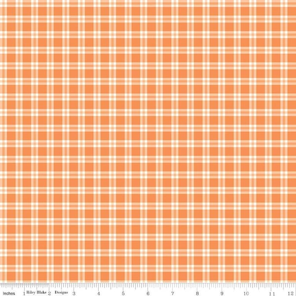 Orange Plaid Fabric - Etsy
