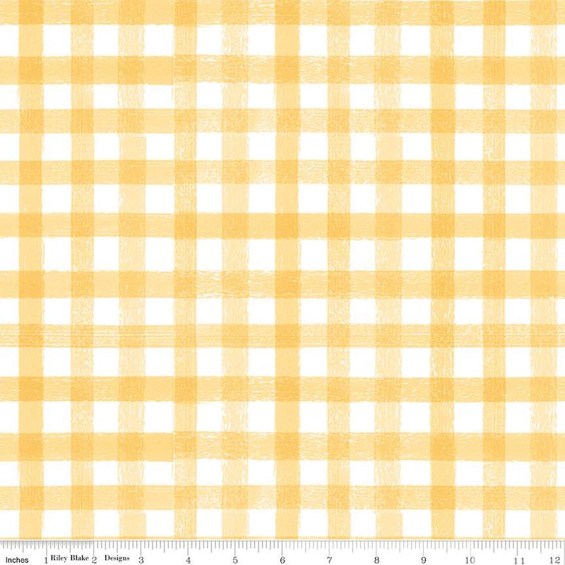 Yellow and White Check Fabric - Etsy