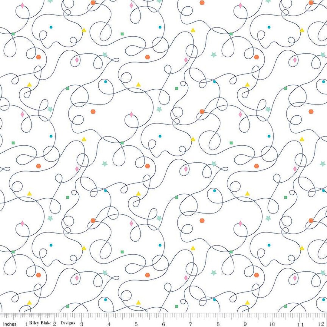 Effervescence Squiggles C13732 White - Riley Blake Designs - Loops ...