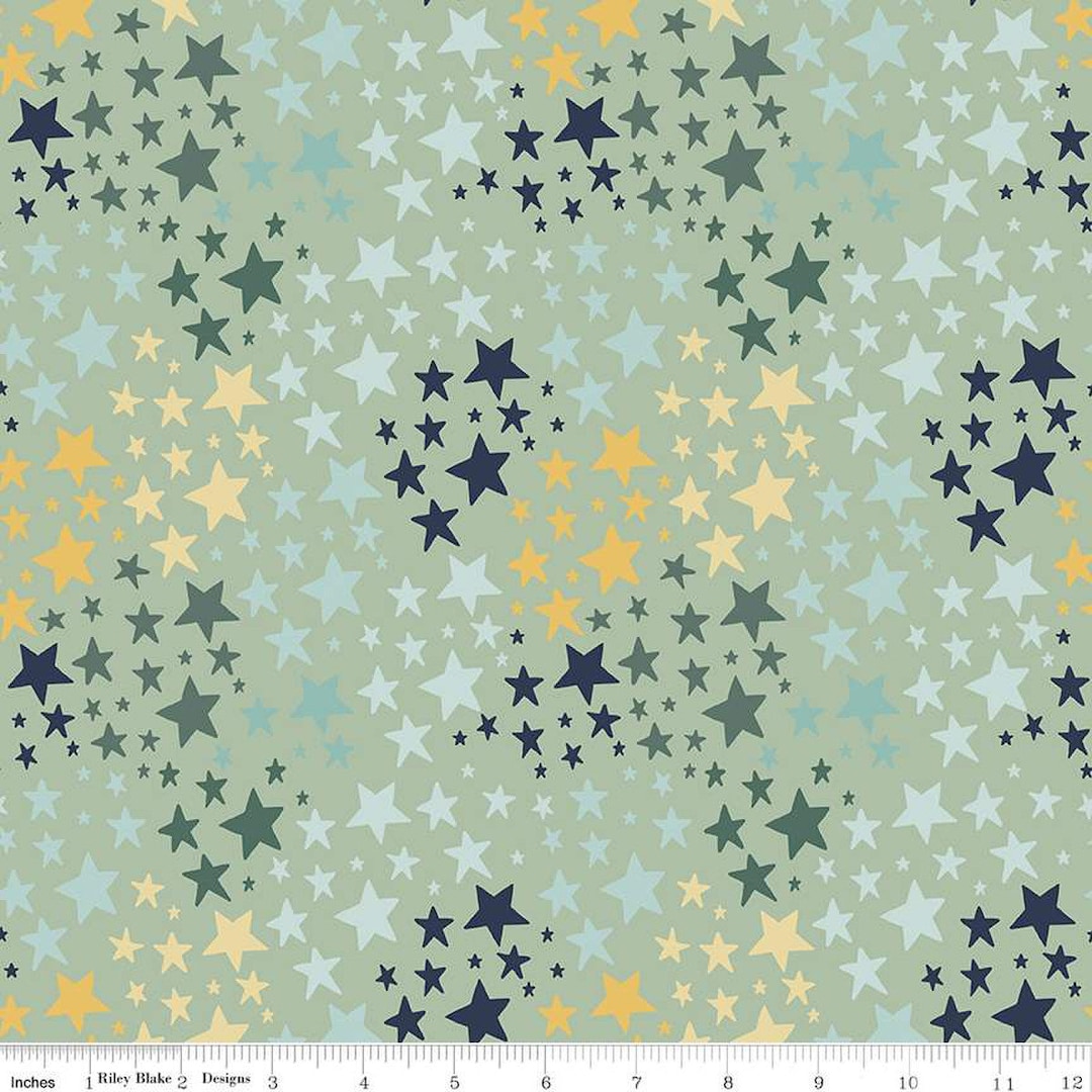 It's a Boy Stars C13254 Sage by Riley Blake Designs - Star - Quilting ...