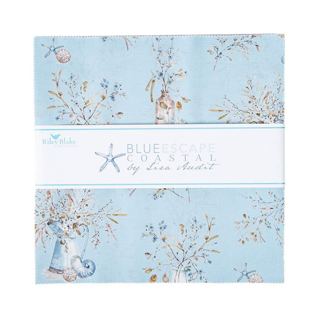 Blue Escape Coastal Layer Cake 10 Stacker Bundle Riley Blake Designs 42 ...