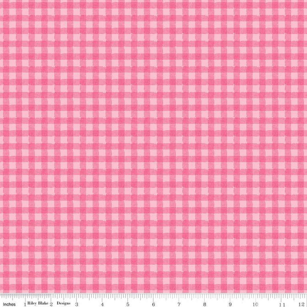 Strength in Pink PRINTED Gingham C12624 Pink by Riley Blake Designs ...