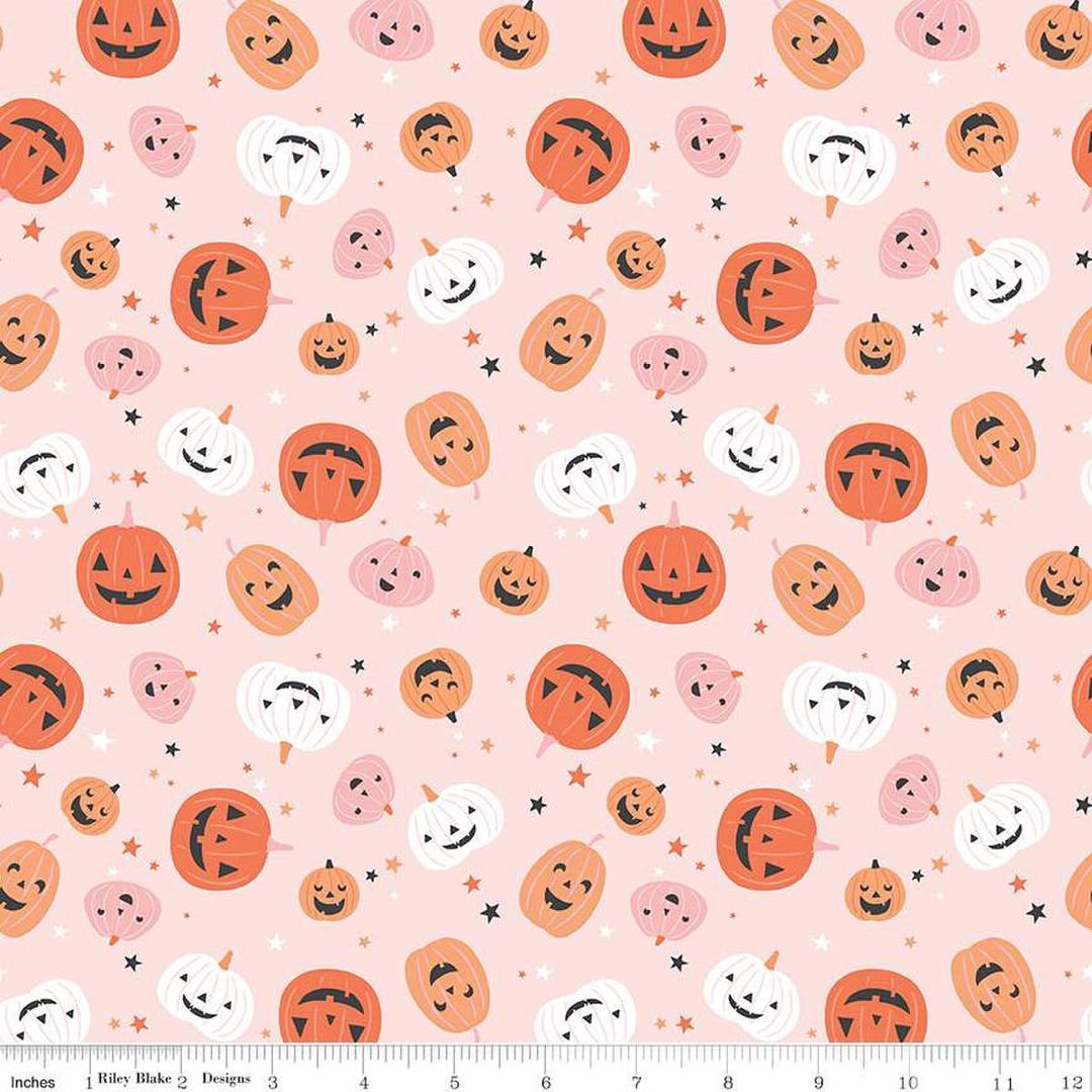 Hey Pumpkin Pumpkins C16031 Blush - Riley Blake Designs - Jack-o ...