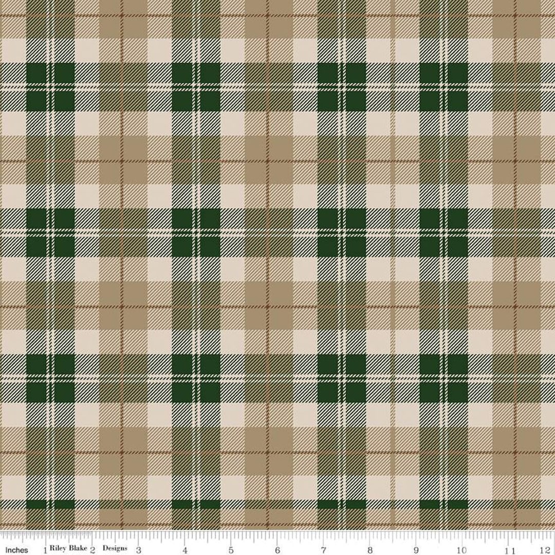 All About Plaids Tartan C638 Green Tan - Riley Blake Designs - Plaid ...
