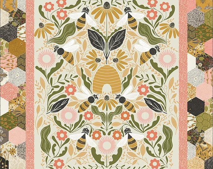 Bee Garden Panel Quilt PATTERN GB-083 by Gingiber - Moda Fabrics ...