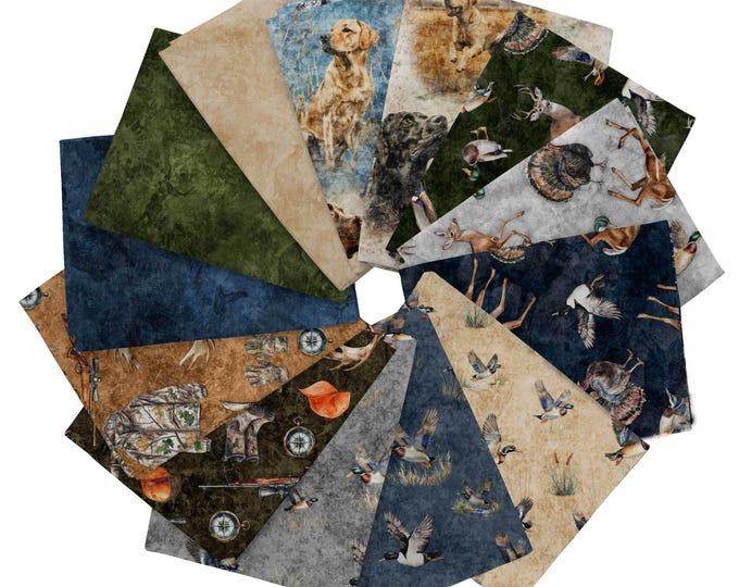 Forest, Field and Stream Fat Quarter Bundle 13 Pieces - QT Fabrics Pre ...