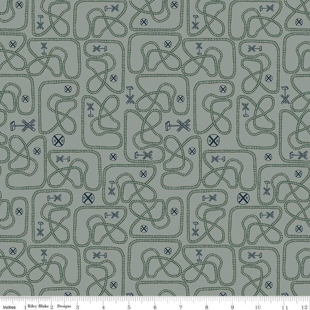 Round the Mountain Table Tracks C13812 Dusk by Riley Blake Designs ...