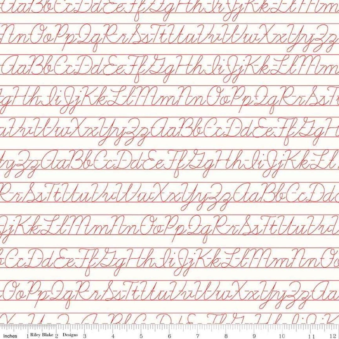 SALE Bee Backgrounds Penmanship C6388 Red - Riley Blake Designs ...