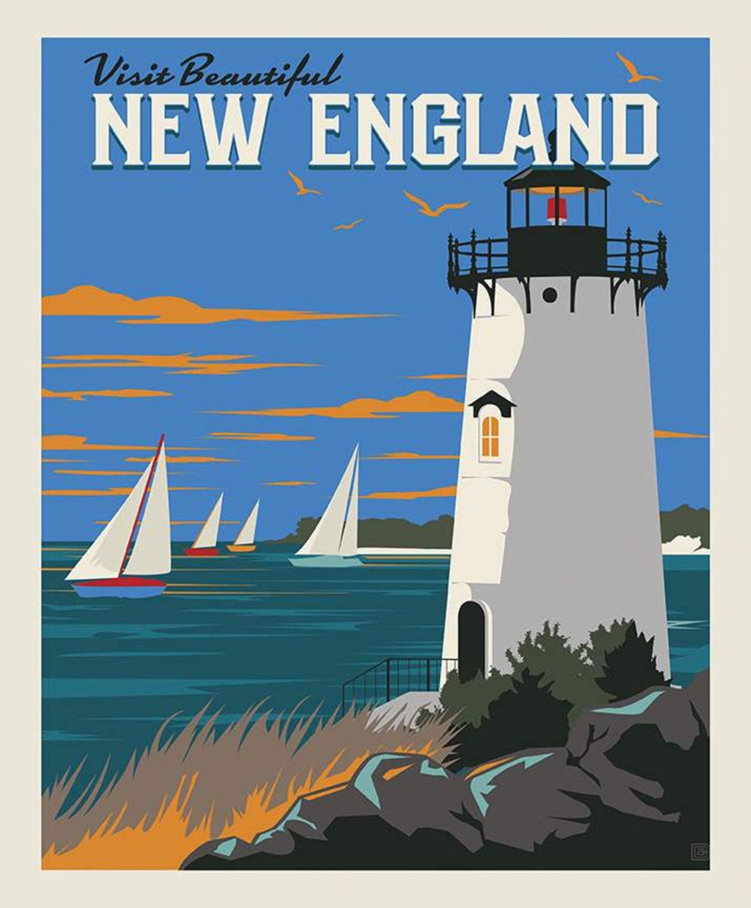 SALE Destinations New England Poster Panel P10974 by Riley Blake ...