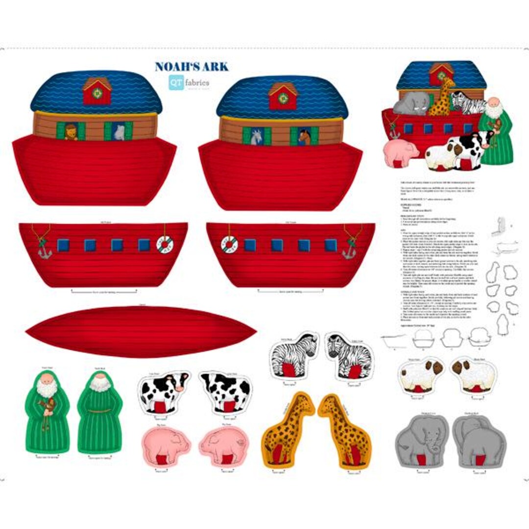 Fabric Books Noah's Ark Stuffable Panel 27433 Multi X - by QT Fabrics ...