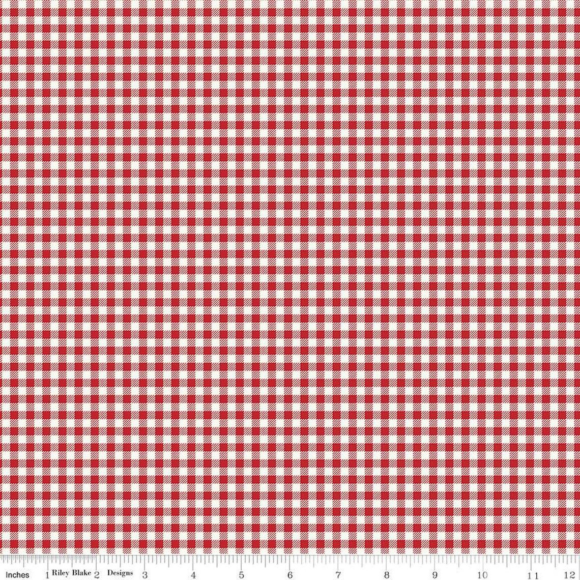 SALE Bee Ginghams Tina C12553 Schoolhouse Red - Riley Blake Designs - 3 ...