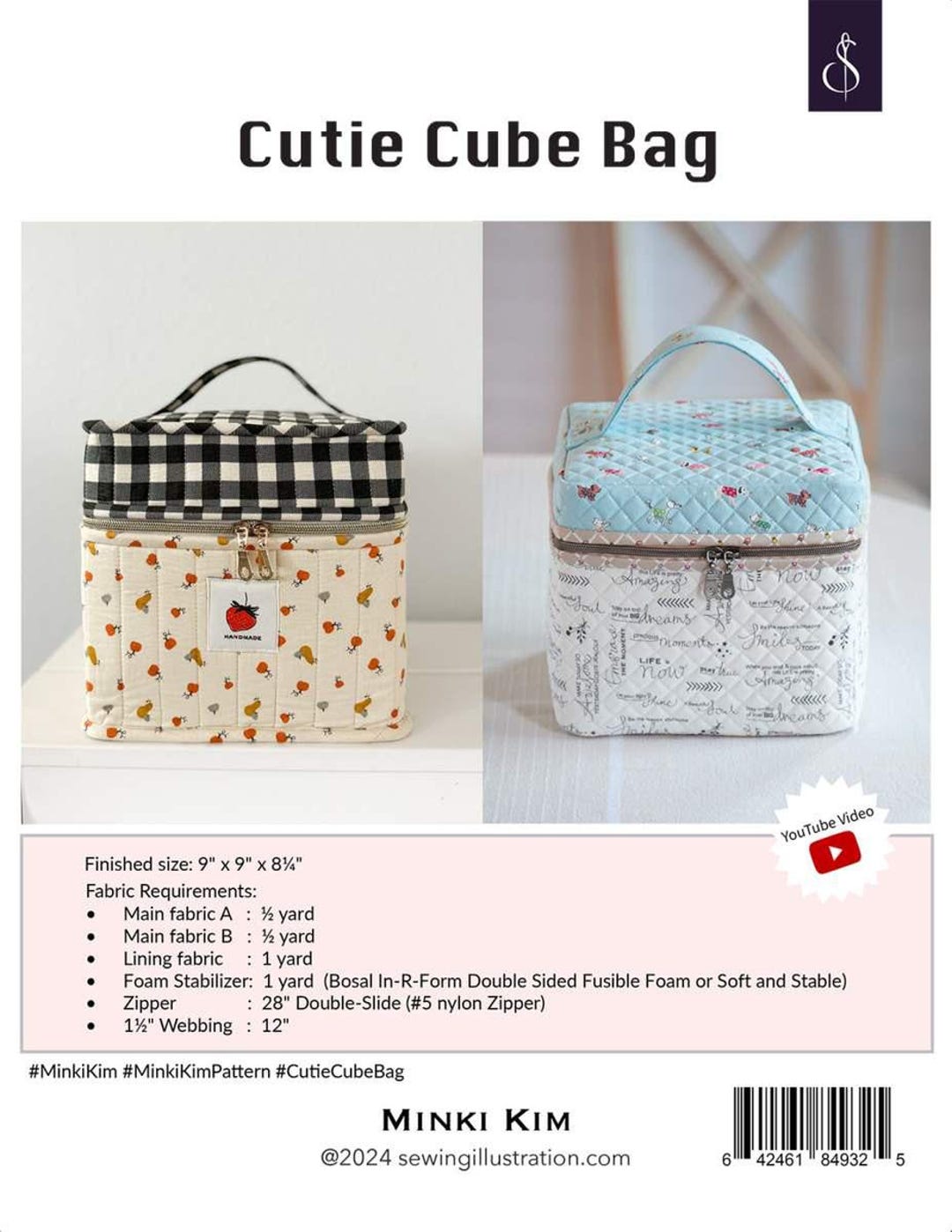 Minki Kim Cutie Cube Bag Project Quilt PATTERN P178 - Riley Blake ...