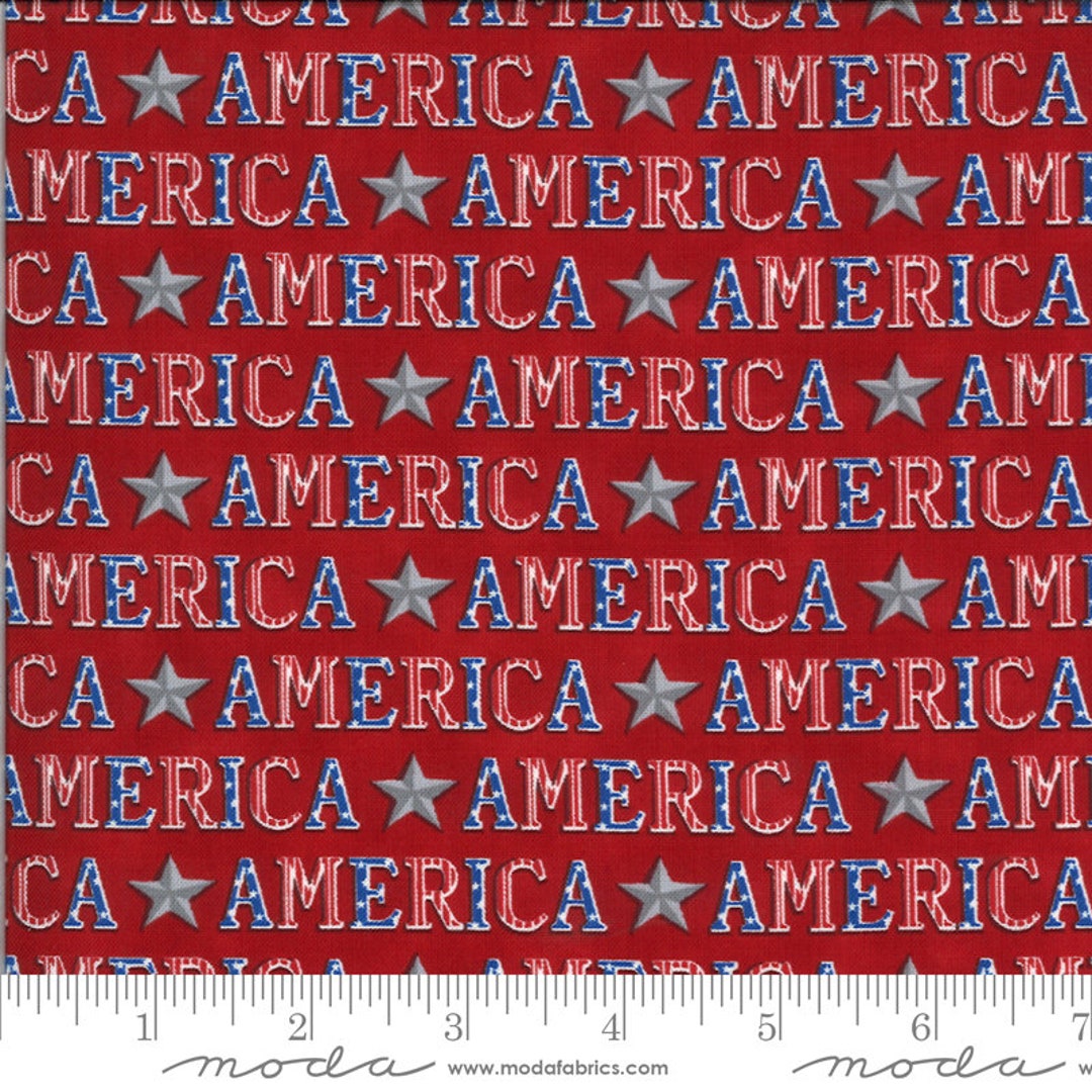America the Beautiful American Type 19983 Barnwood Red Moda Fabrics ...