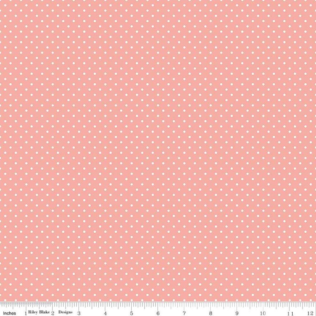 SALE White on Apricot Blush C670 Flat Swiss Dots by Riley Blake Designs ...