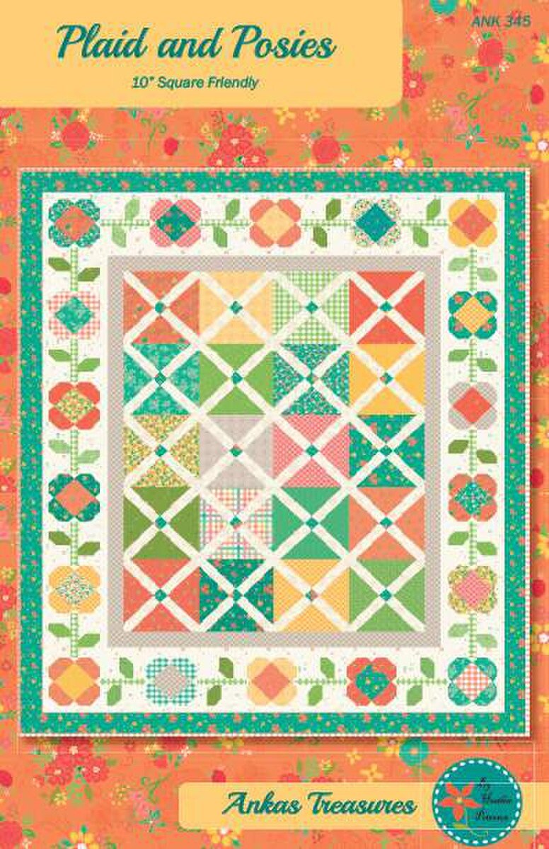 SALE Plaids and Posies Quilt PATTERN - Heather Peterson Riley Blake ...