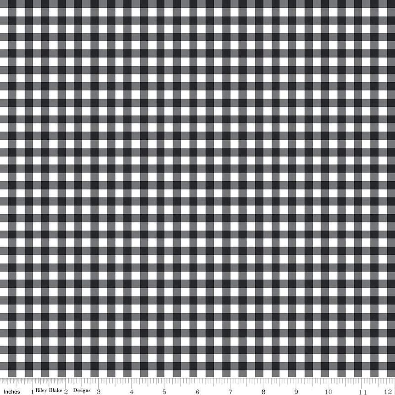 Black and White Check Fabric - Etsy