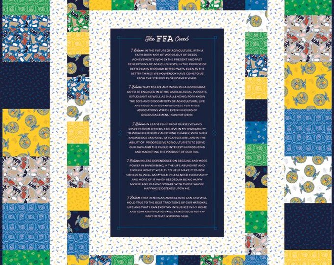 FFA Creed Panel Quilt Kit by RBD Designers - FFA Forever Blue 2 - Riley ...
