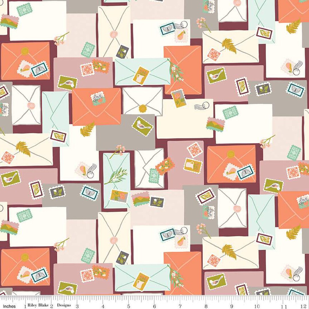 CLEARANCE Blossom Lane Posts C14003 Wine - Riley Blake Designs ...