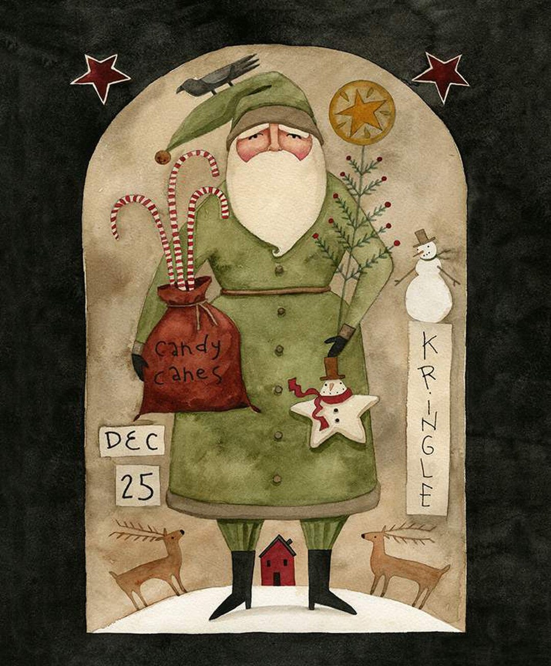 Kringle Kris Kringle Panel P13447 by Riley Blake Designs Christmas Folk ...