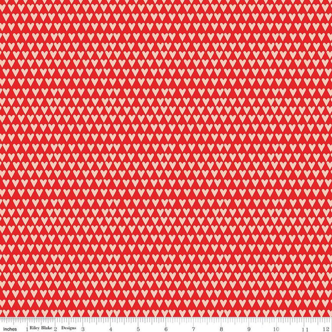 SALE You & Me Hearts C15403 Pink - Riley Blake Designs - Rows of Heart ...
