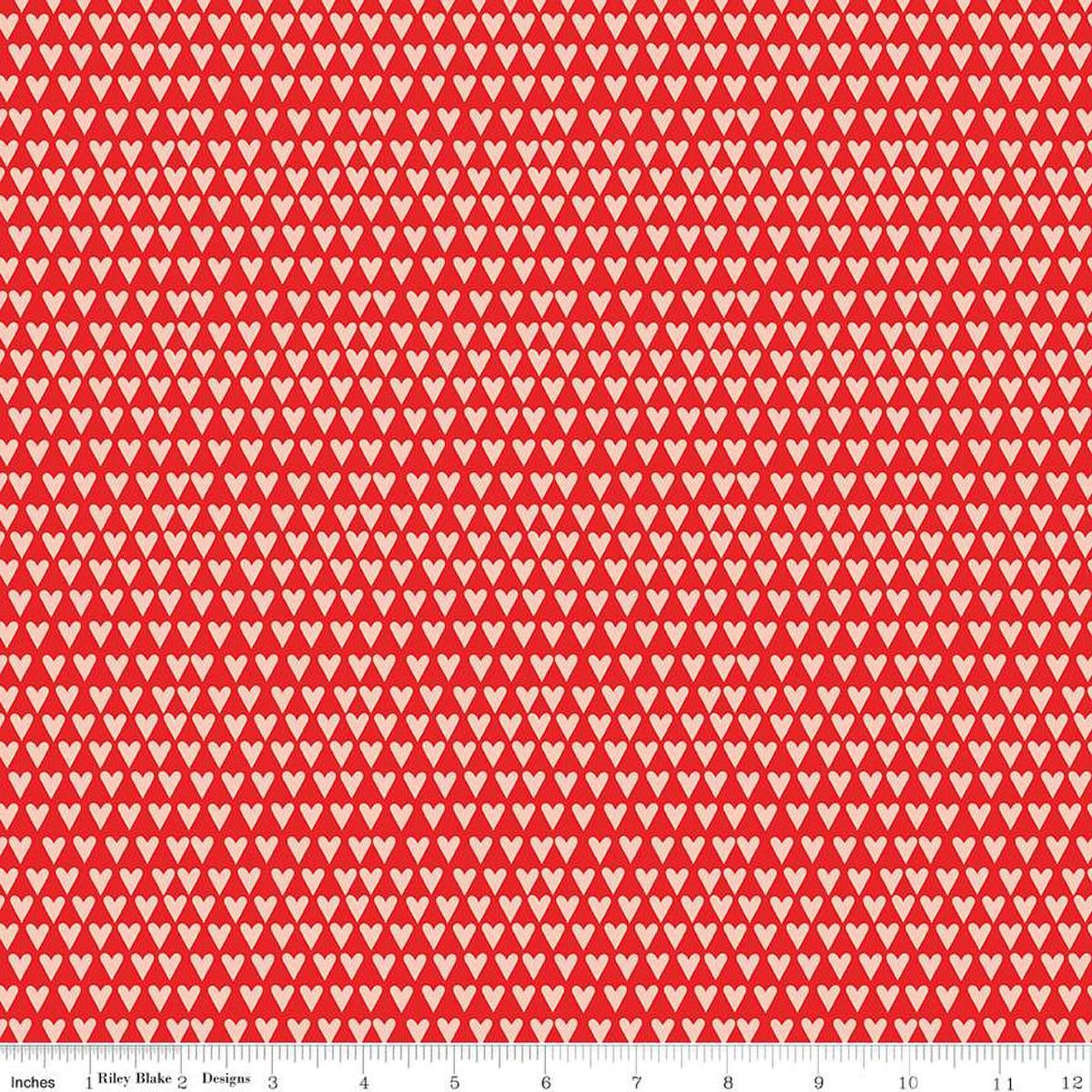 SALE You & Me Hearts C15403 Pink - Riley Blake Designs - Rows of Heart ...