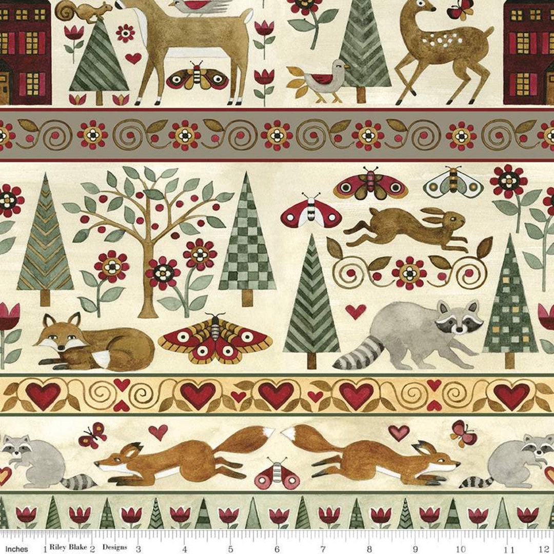 For the Love of Nature Stripe C11377 Pearl Riley Blake Designs Folk Art ...