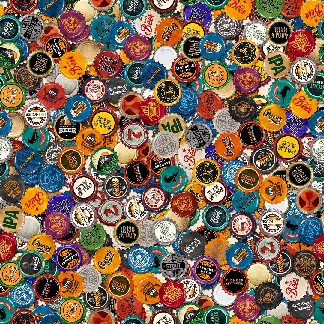 Brewmaster Bottlecaps 30919 Multi X - by QT Fabrics - Bottle Beet Caps ...