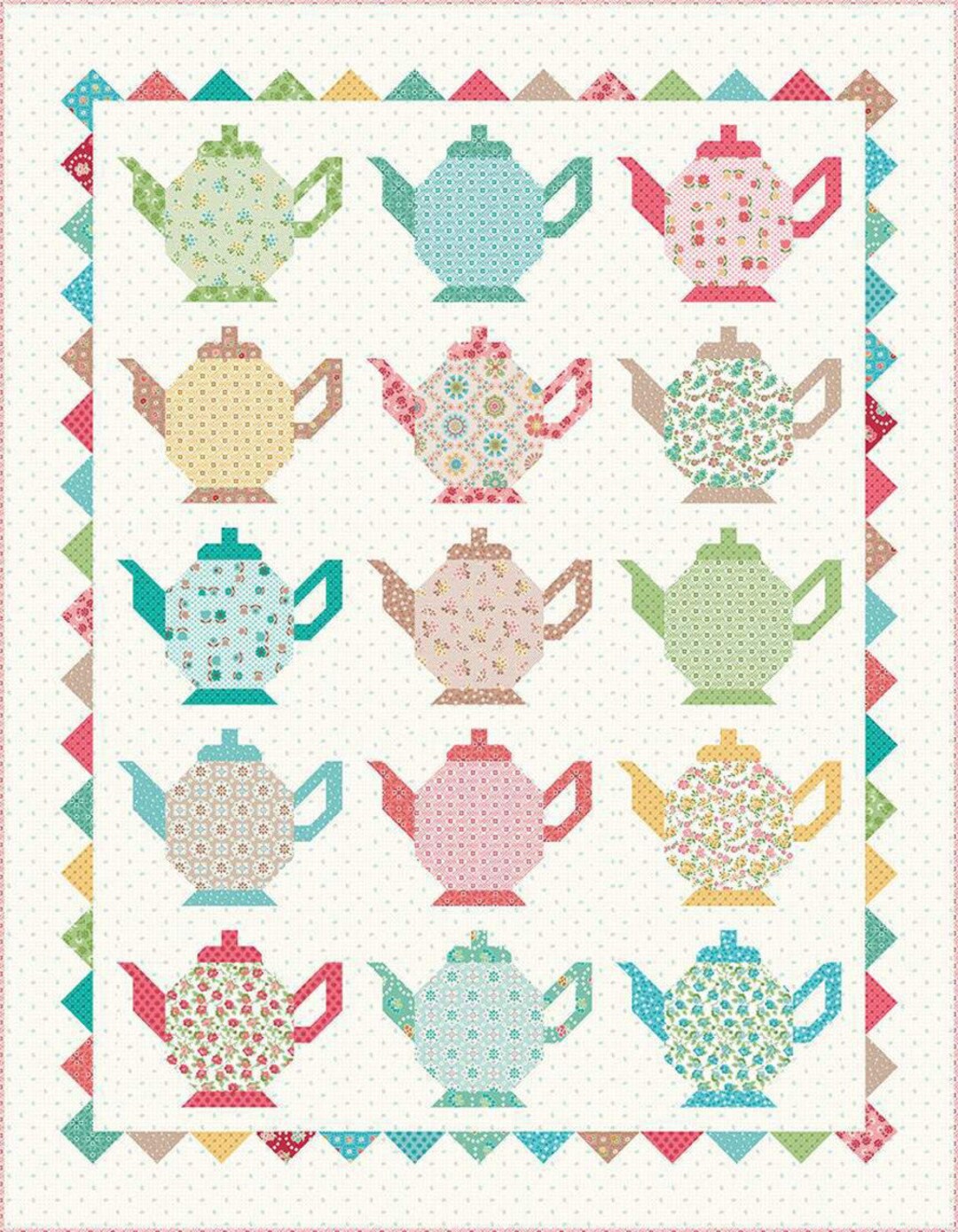 DEAL Granny's Teapot Quilt PATTERN P120 - Lori Holt - Riley Blake ...