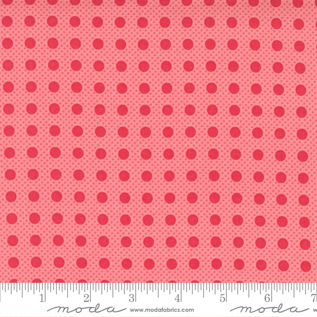 SALE Beautiful Day Pin Dot 29137 Tea Rose Scarlet - Moda Fabrics ...