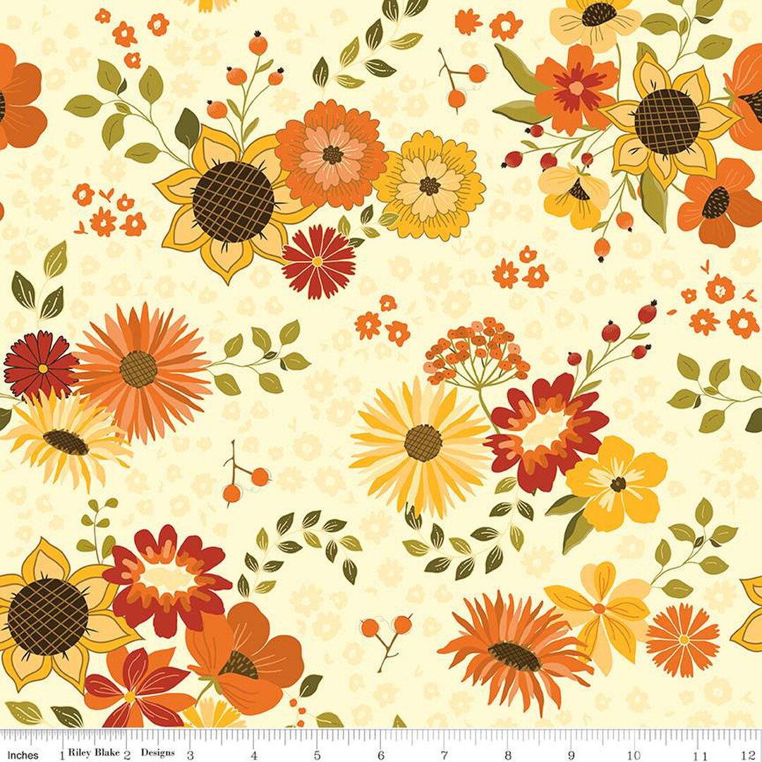Fall's in Town Main C13510 Cream Riley Blake Designs Thanksgiving ...